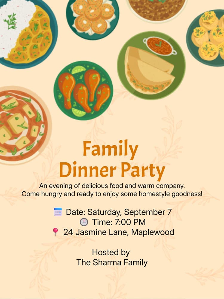 Dinner Invitation Templates (Free) | LovingEcards